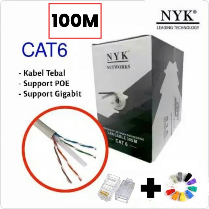 Jual Kabel UTP LAN cat 6 NYK 100 METER | Shopee Indonesia