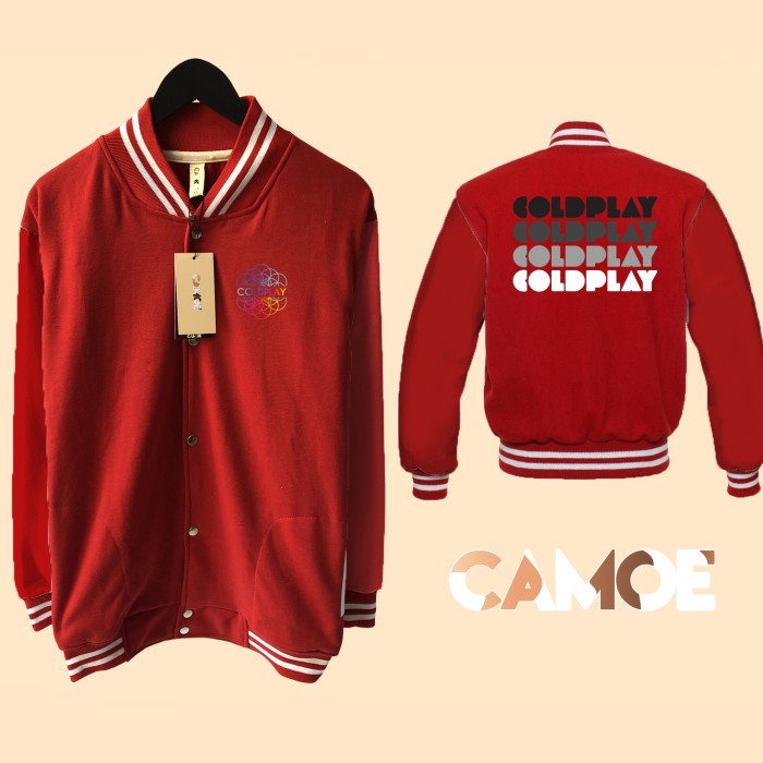 Jual Jaket Varsity Coldplay Logo four | Shopee Indonesia