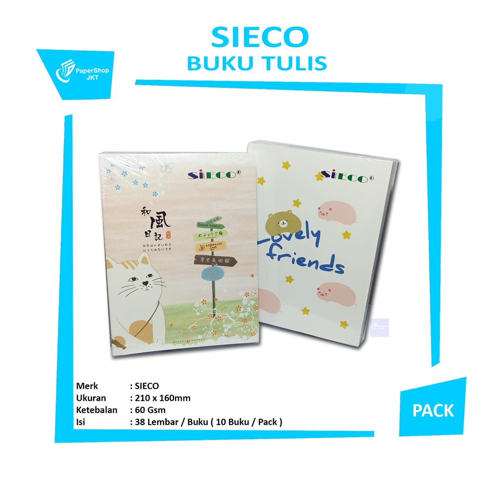 Jual SIECO - Buku Tulis Isi 38 Lembar - Pack | Shopee Indonesia