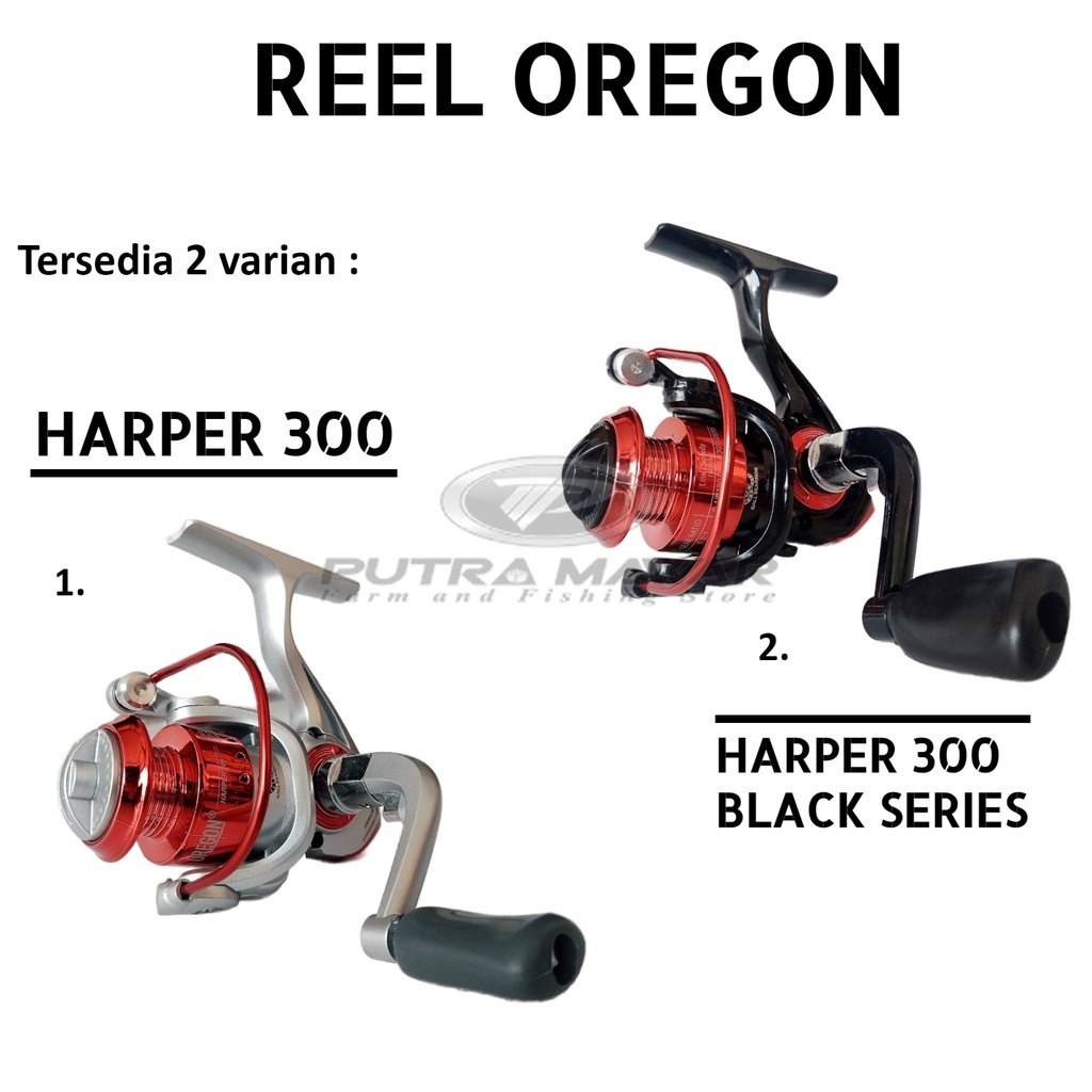 Jual Reel Oregon Harper 300 Silver Dan Black Series / Rell Spinning ...