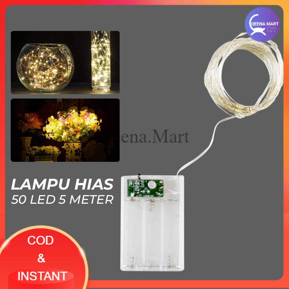 Jual Lampu Hias String Lights Battery Box 50 LED 5 Meter | Shopee Indonesia