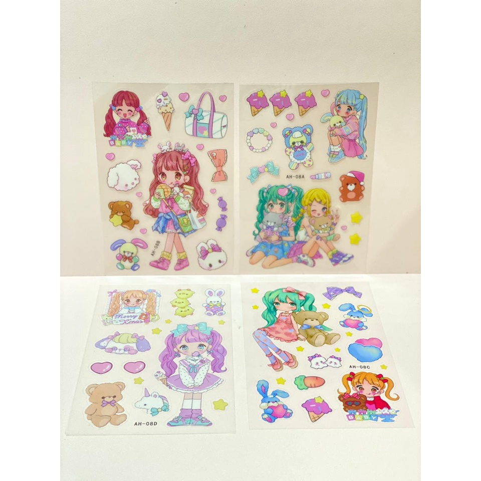 Jual (4LEMBAR) Stiker pack Anime Girl Pet stickers pack scrapbook ...