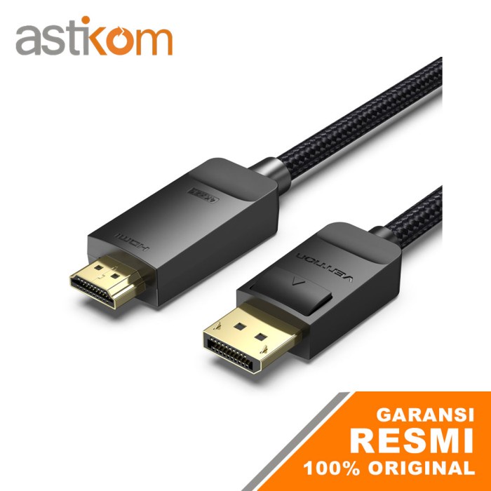 Jual Kabel Display Port to HDMI Vention 4K Braided HFK 1M 1,5M 2M 3M 5M ...