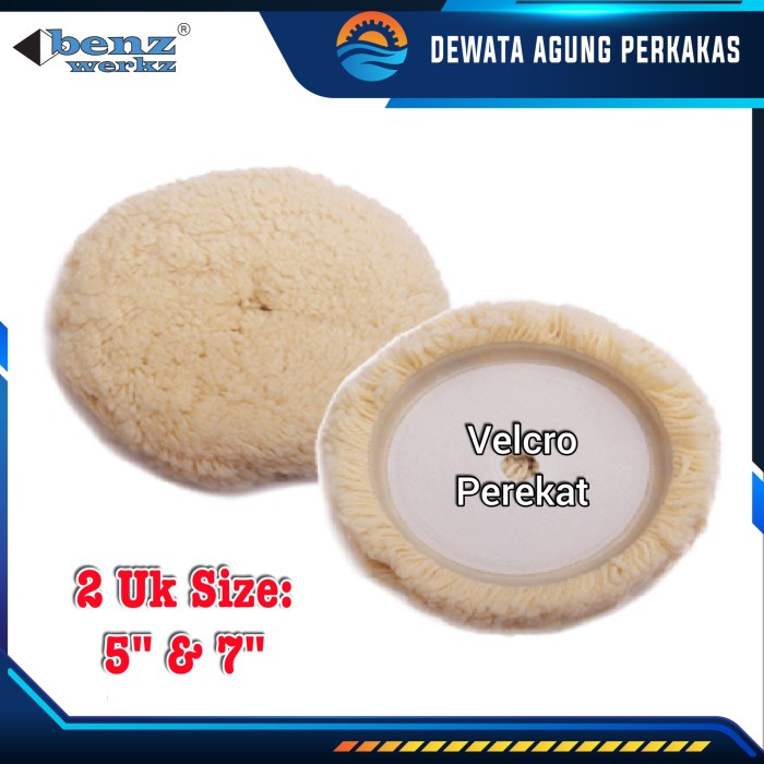 Jual Wool Poles Mobil 5 Inch 7 Inch Bulu Wax Compound Velcro Pad 5" 7 ...