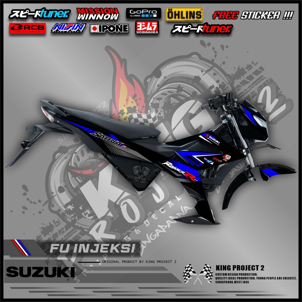 Jual Striping Sticker Satria New Fu FI / Injeksi GRAFIS RACING K2 ...