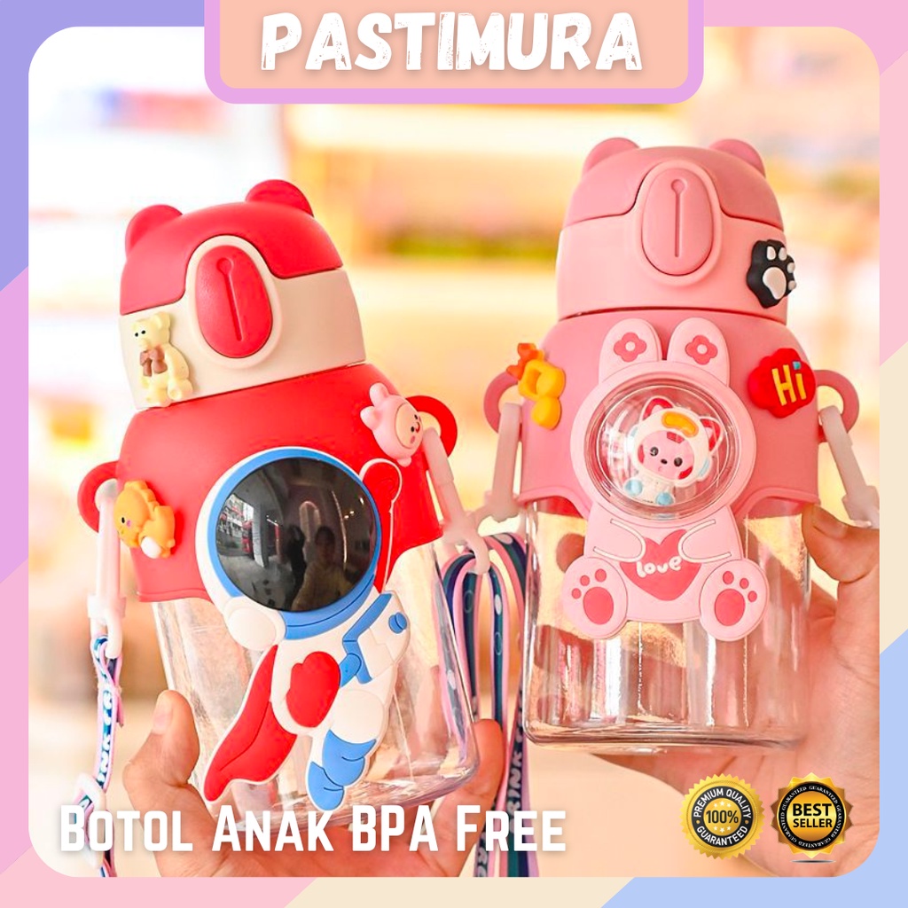 Jual [PSM] Botol Minum Tali Sedotan Bear / Botol Minum Anak 600 ML BPA FREE Anti Tumpah Anti ...