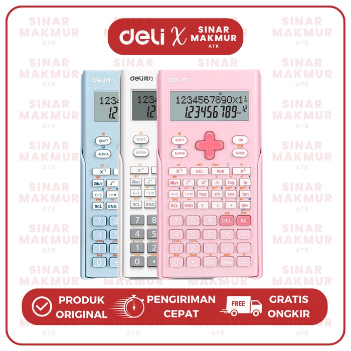 Jual Scientific Calculator / kalkulator Ilmiah / Sekolah DELI 1700 (PCS ...