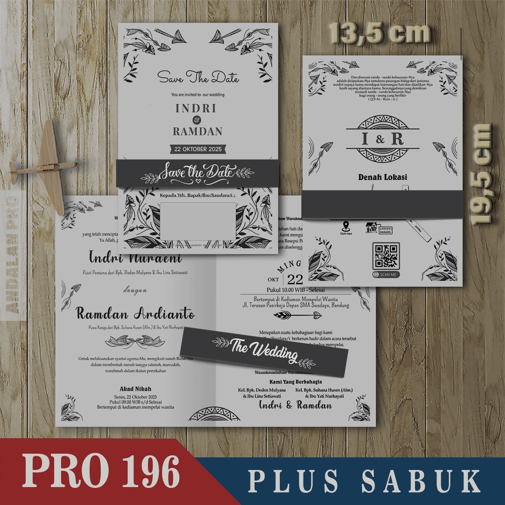 Jual Pro 196 Lipat 2 Plus Sabuk - Cetak Undangan Color / Berwarna ...