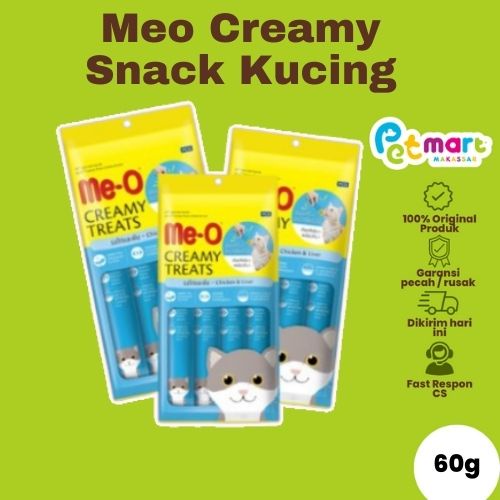 Jual Snack Kucing Meo Creamy treats Rasa Chicken & Liver 60 gr isi 4 ...