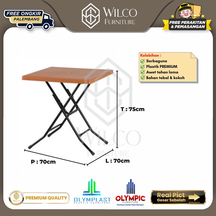 Jual Meja ODT Square KL Olymplast / Meja Cafe / Meja Lipat Kaki Lipat ...