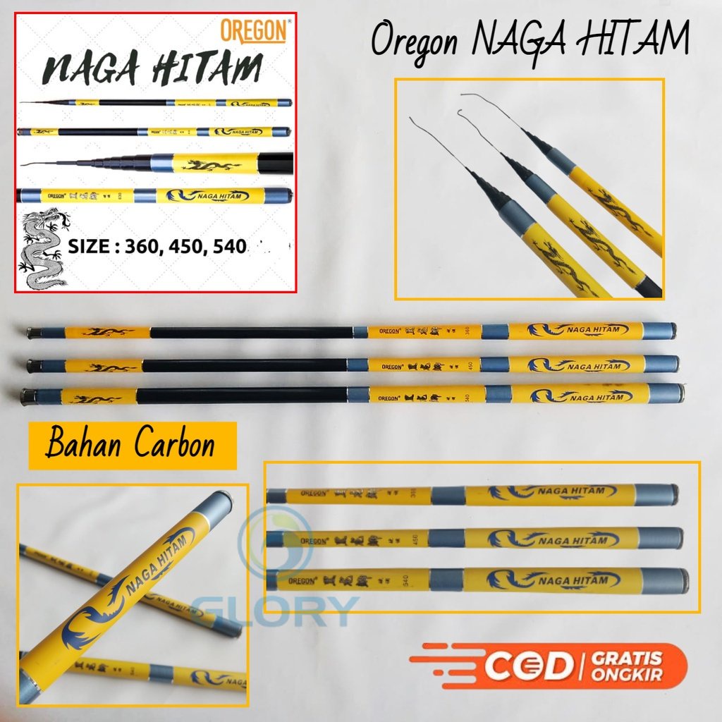 Jual Joran Tegek Ruas Panjang Dan Set Kolong Oregon Naga Hitam 180 210 ...