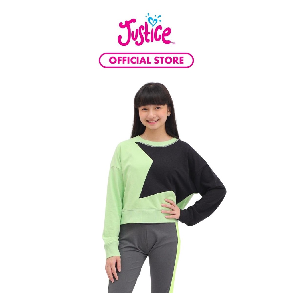 Jual Justice Star Crew Neck Sweatshirt - Sweater Anak Perempuan (Hijau ...