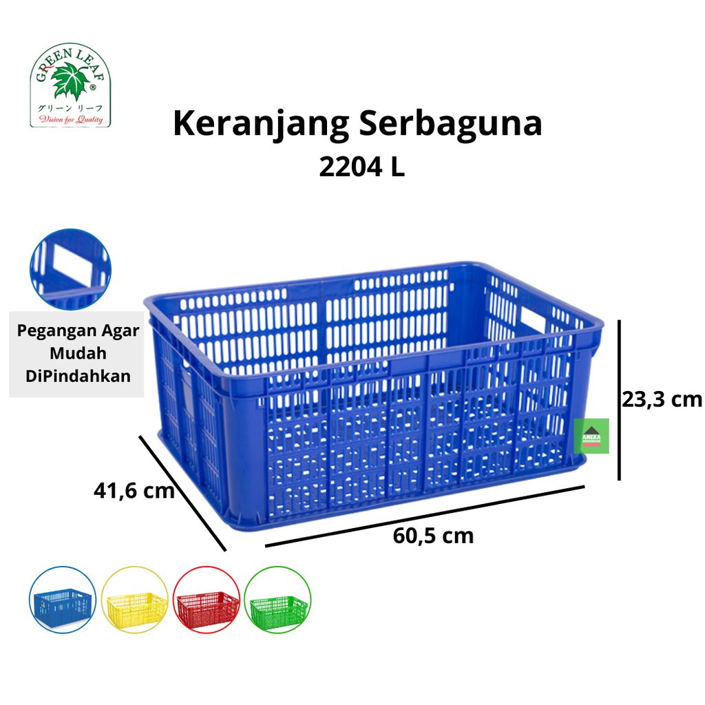 Jual Keranjang Industri Container Box Sebaguna 2204 L Green Leaf ...