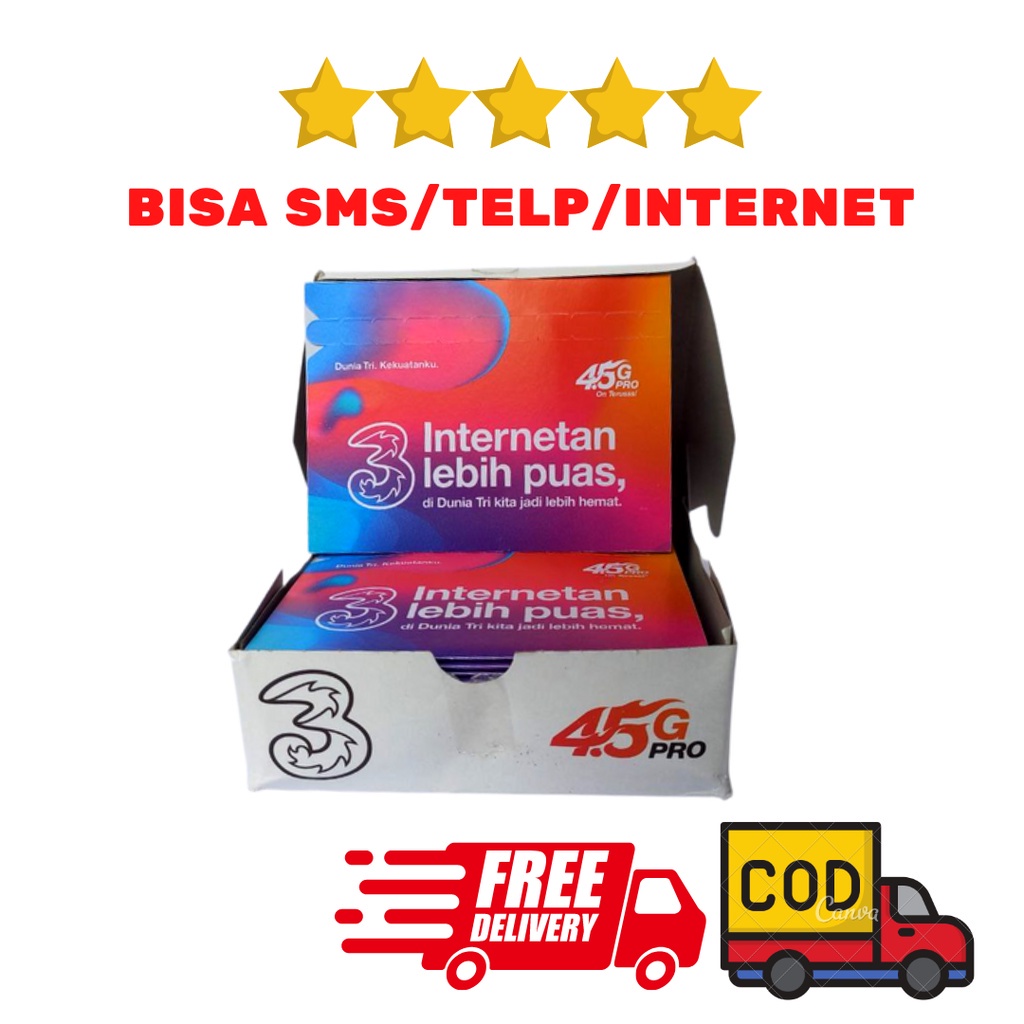 Jual KARTU PERDANA 1 BOX THREE TRI 3 TREE ISI 30 PCS | Shopee Indonesia