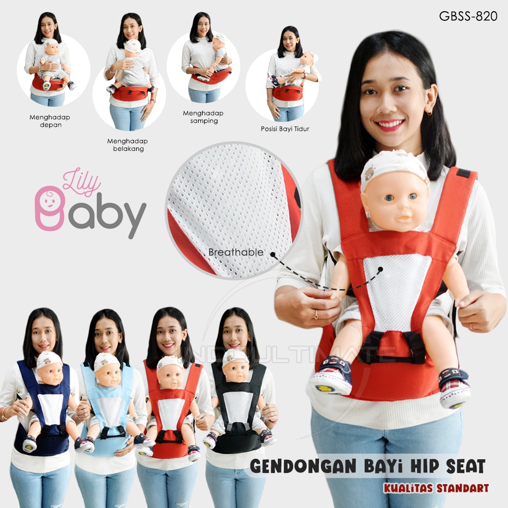 Jual Gendongan Bayi Hipseat Baby Gendongan Bayi Depan LILY BABY Baby ...