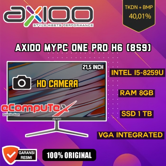 Jual PC AIO AXIOO MYPC ONE PRO H6 (8S9) i5 RAM 8GB 1TB 21"FHD TKDN RESMI | Shopee Indonesia