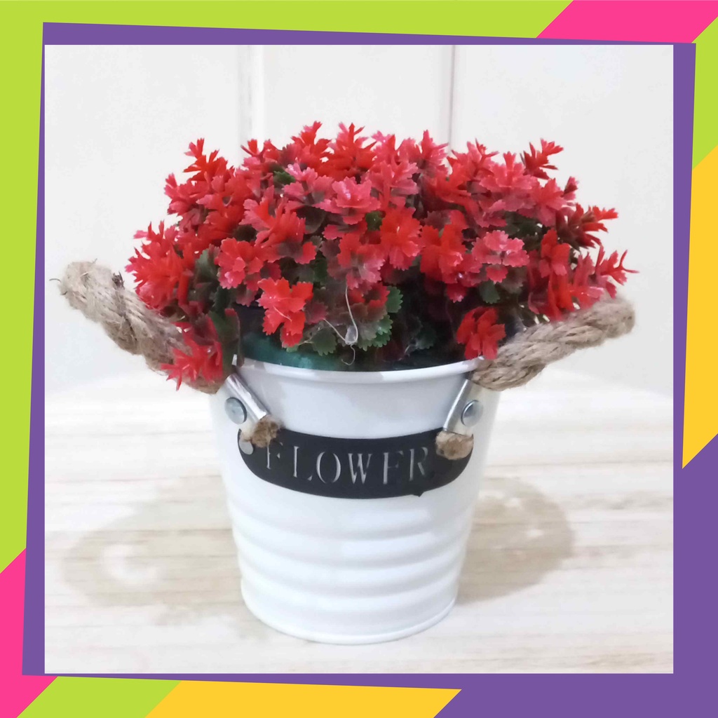 Jual 1872D2 / Pot bunga kaleng dekorasi / Vas bunga tanaman artificial ...