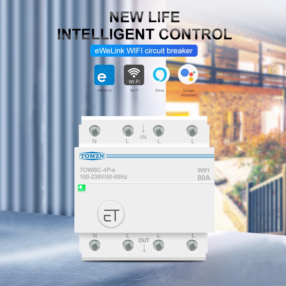 Jual TOMZN Smart MCB WiFi 80A 3 Phase 4P 220V 380V Timer Jadwal Saklar ...