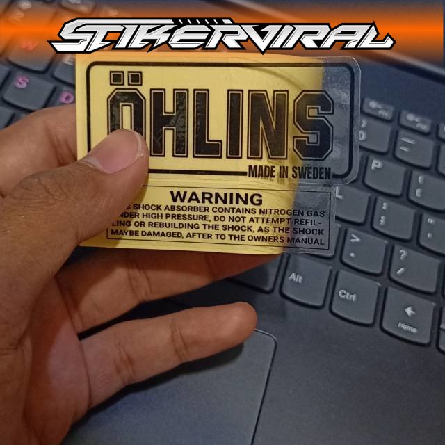 Jual Sticker / stiker printing shock OHLINS transparan sticker tabung ...