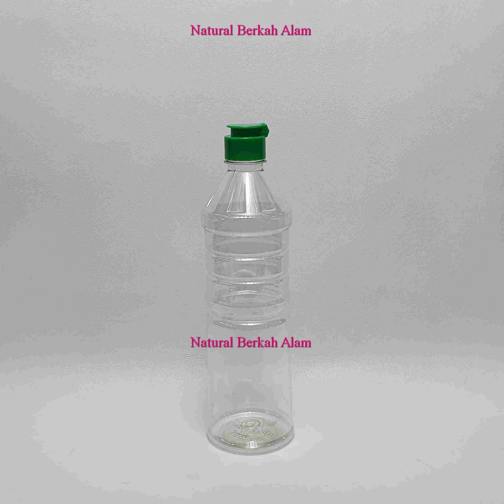 Jual Botol Plastik Bulat 900 Ml Natural Tutup Fliptop Jamur / Botol PET ...