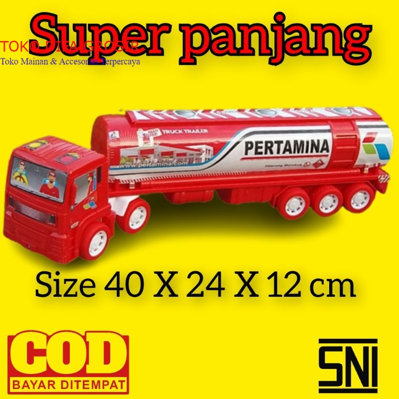 Jual Mainan Anak Truk Mobil Tangki / Truk Pertamina panjang Besar ...