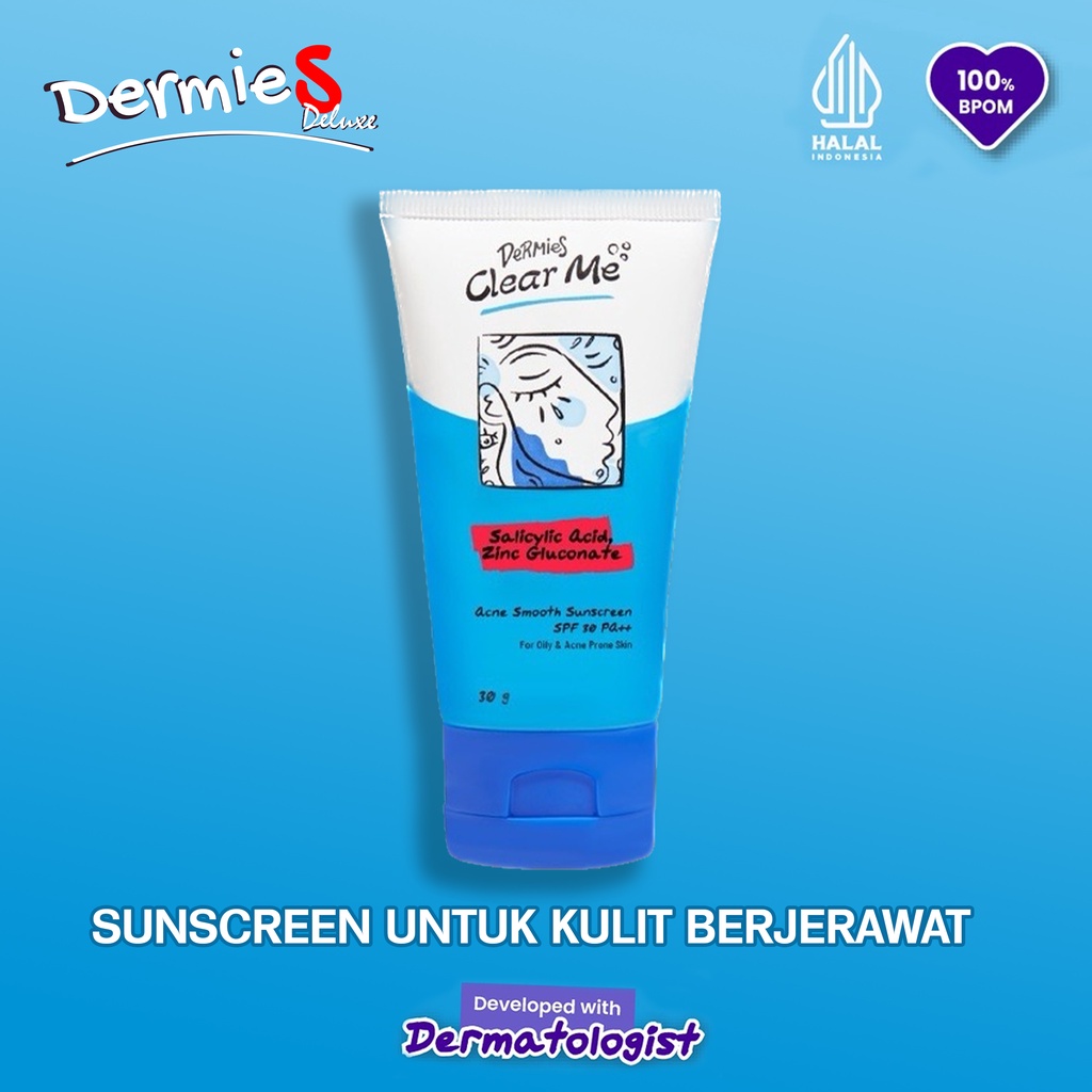Jual DERMIES by ERHA Sunscreen Acne Smooth Clear Me SPF30/PA++ 30 g ...