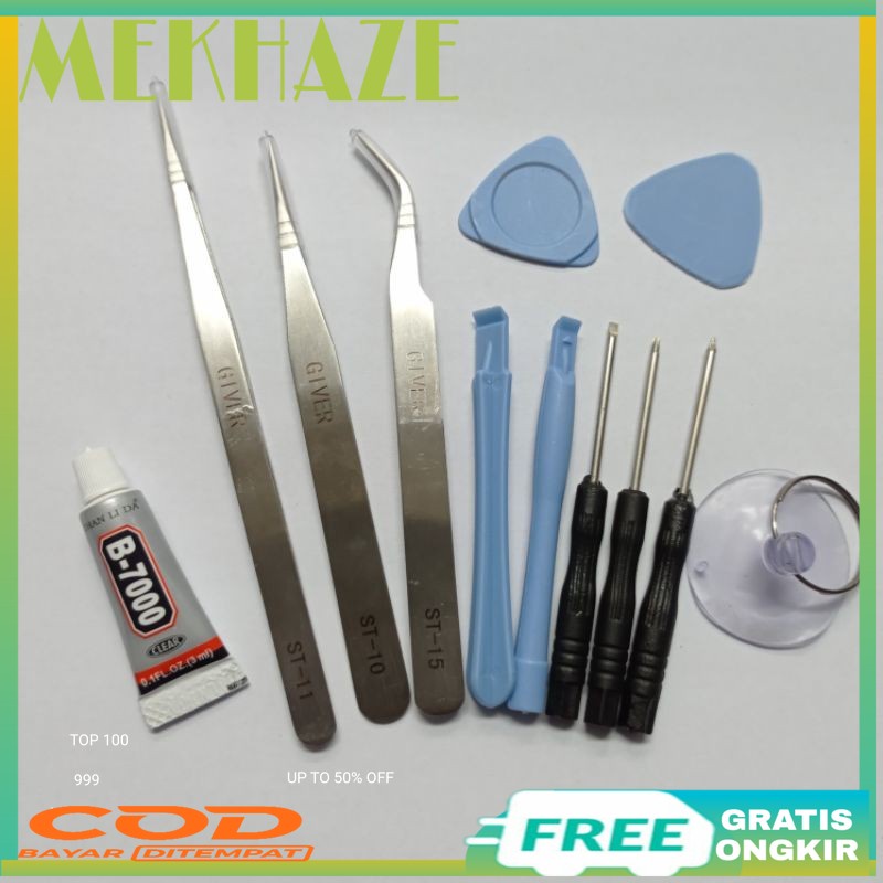 Jual ALAT SERVICE HP Obeng Set Reparasi 8 in 1 + Vinset + Lem b7000 3ml ...