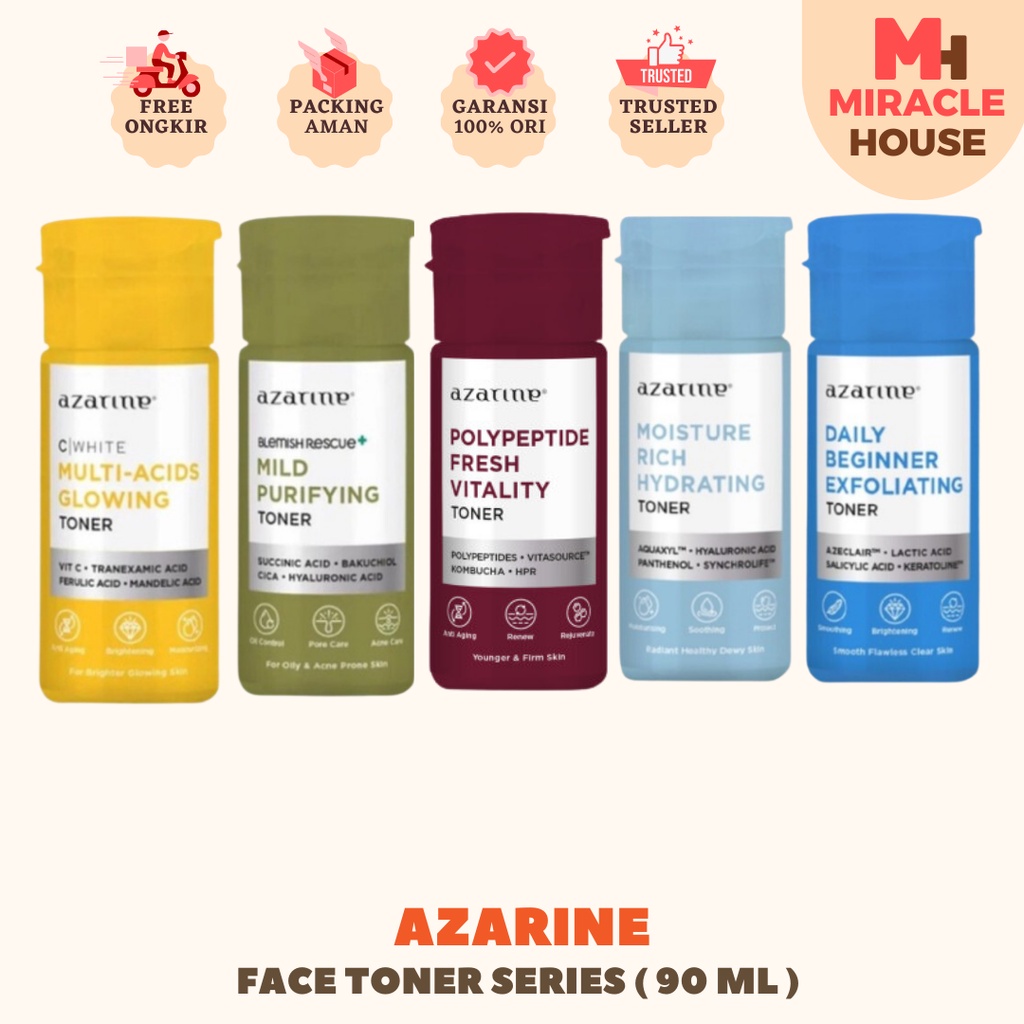 Jual AZARINE Toner 90ml - Mild Purifying | Multi-Acid Glowing ...