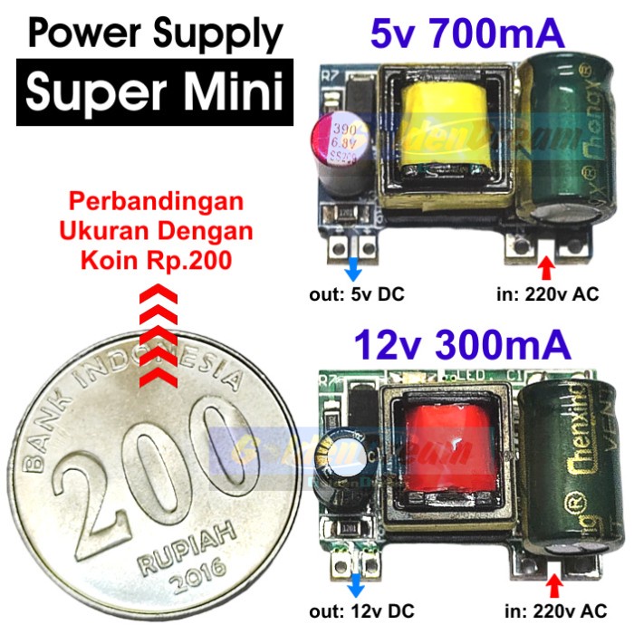 Jual Power Supply Mini AC 220v ke DC 5v 700mA 12v 300mA Adaptor 1A 2A | Shopee Indonesia