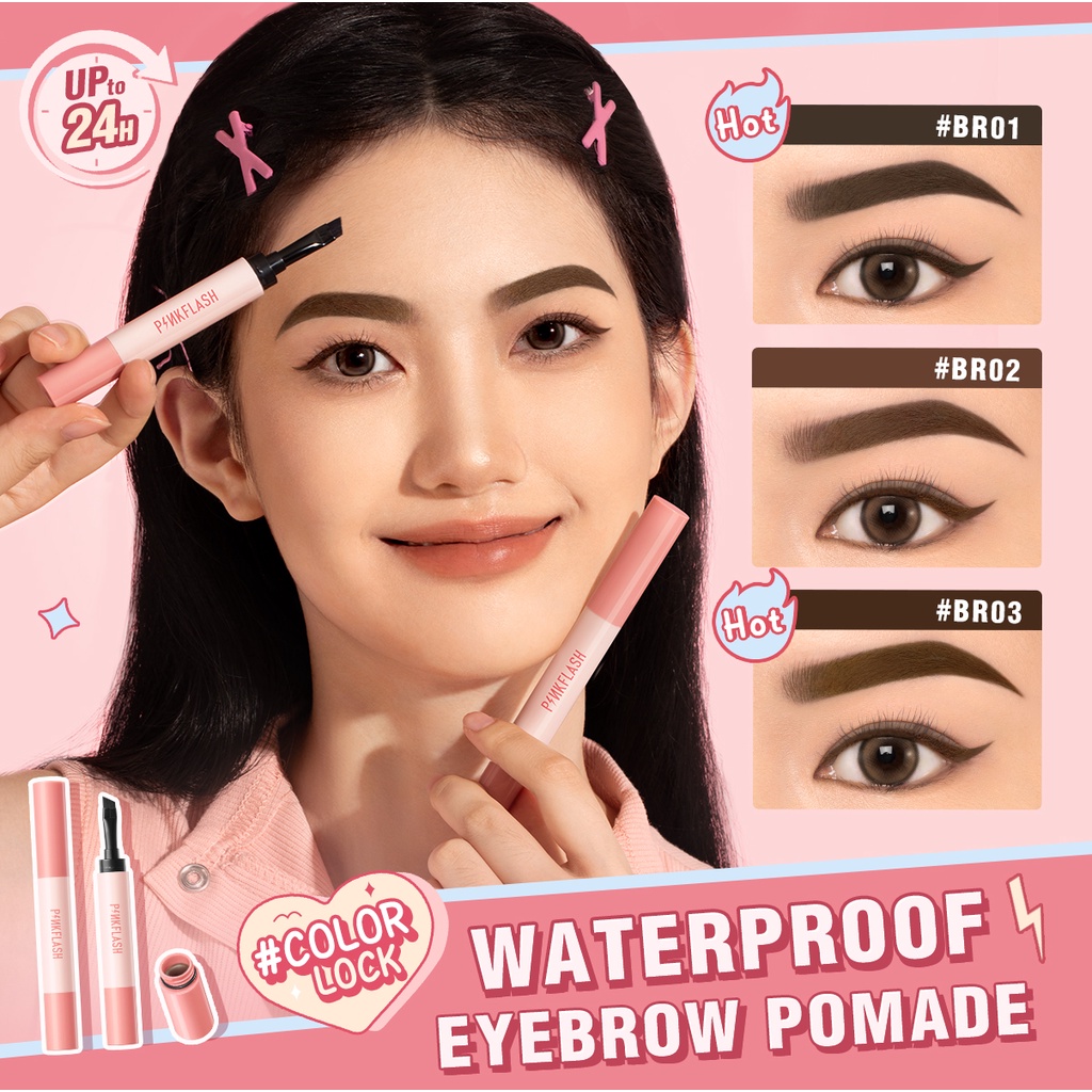 Jual PINKFLASH #ColorLock Waterproof Eyebrow Pomade Cream High Pigment ...