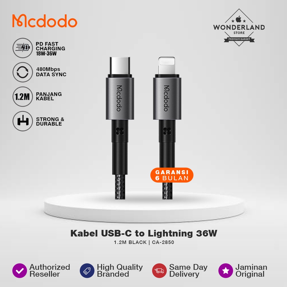 Jual Mcdodo Kabel USB-C to Lightning 36W PD Fast Charging Nylon Braided Prims Series CA-2850/CA ...