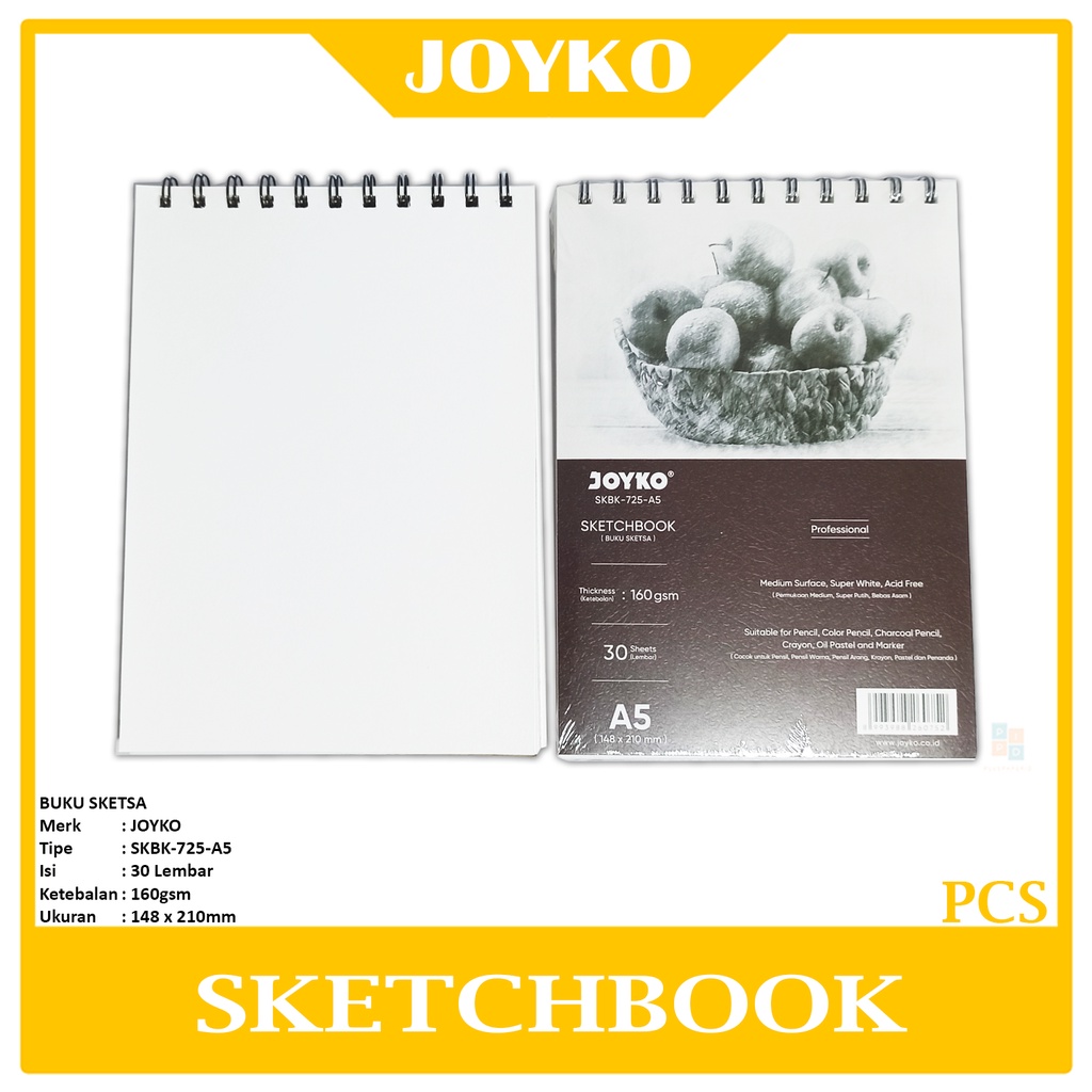 Jual JOYKO - Buku Gambar Sketsa Sketch Book SKBK-725-A5 - Pcs | Shopee ...