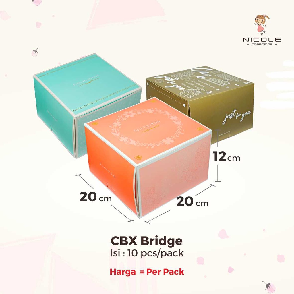 Jual Cake Box/Packaging Kue/Kotak Kue/Kemasan Kue Bridge uk 20 x 20 x ...