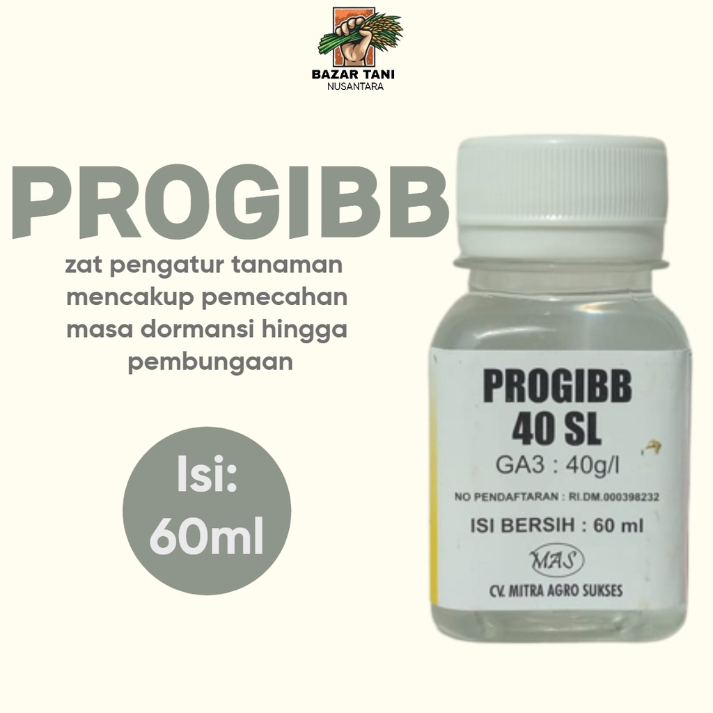 Jual PROGIBB 40 SL 60 ml GA zpt pemacu pertumbuhan tanaman ga3 cair ...