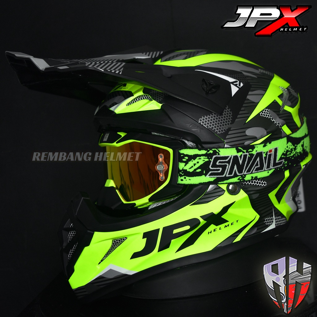 Jual HELM JPX CROSS FOX1 X35 YELLOW DOFF PAKET GOOGLE SNAIL ORIGINAL ...