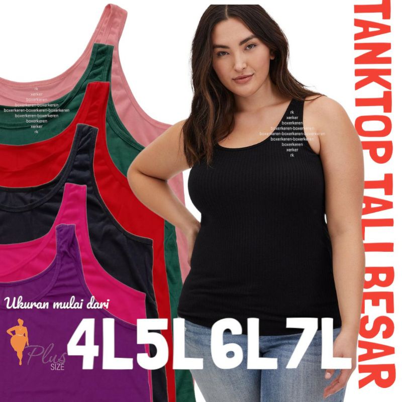 Jual Tangtop Jumbo Wanita 5L Kamisol Big Size Tali Besar Tali Kecil ...