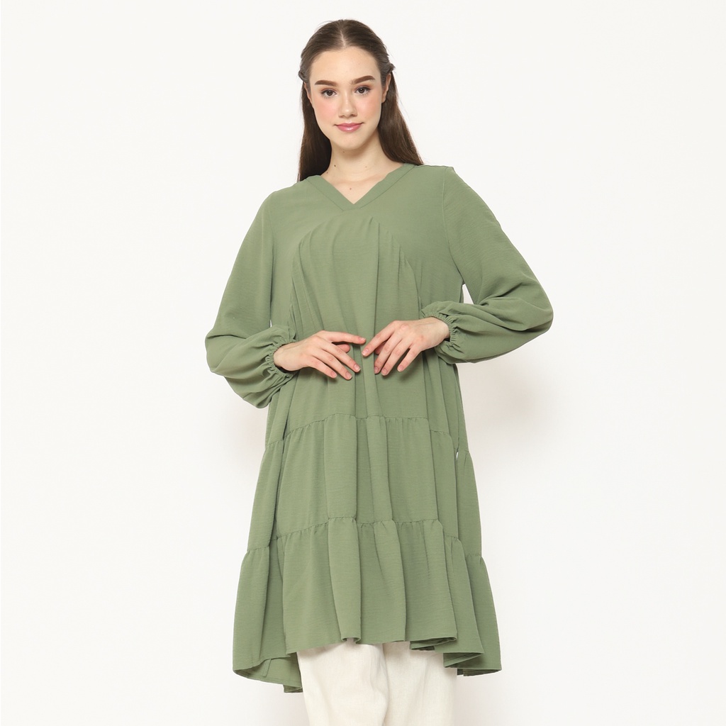 Jual Rodeo - Tunic Wanita - Felica Long Tunic - Green | Shopee Indonesia