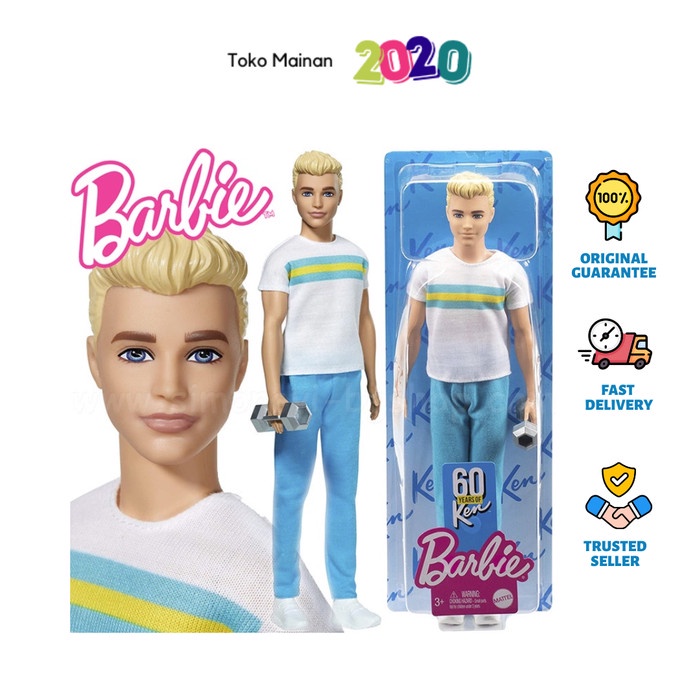 Jual Barbie Ken 60th Anniversary Throwback Workout - GRB41 | Shopee ...