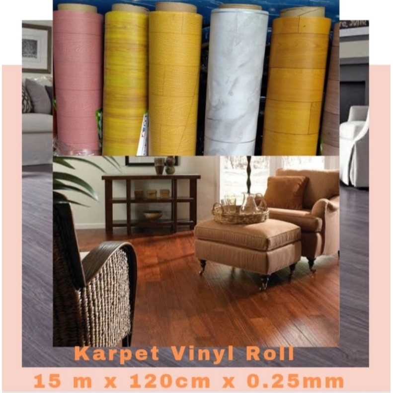 Jual Karpet Plastik Vinyl 1 ROLL (15m x 120cm ) Untuk Alas lantai dan meja | Shopee Indonesia