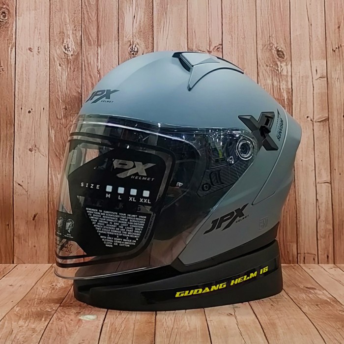 Jual HELM JPX NOVA X SOLID DOUBLE VISOR I HELM JPX HALF FACE I JPX NOVA X - grey dof, M | Shopee ...