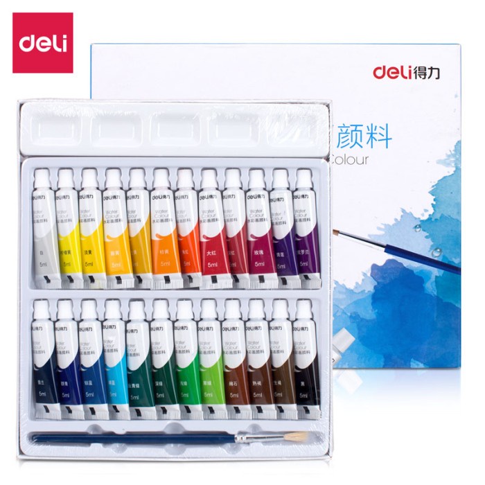 Jual Deli Water Color Paint / Cat Air Set 5ML Bersertifikat Aman 738XX ...
