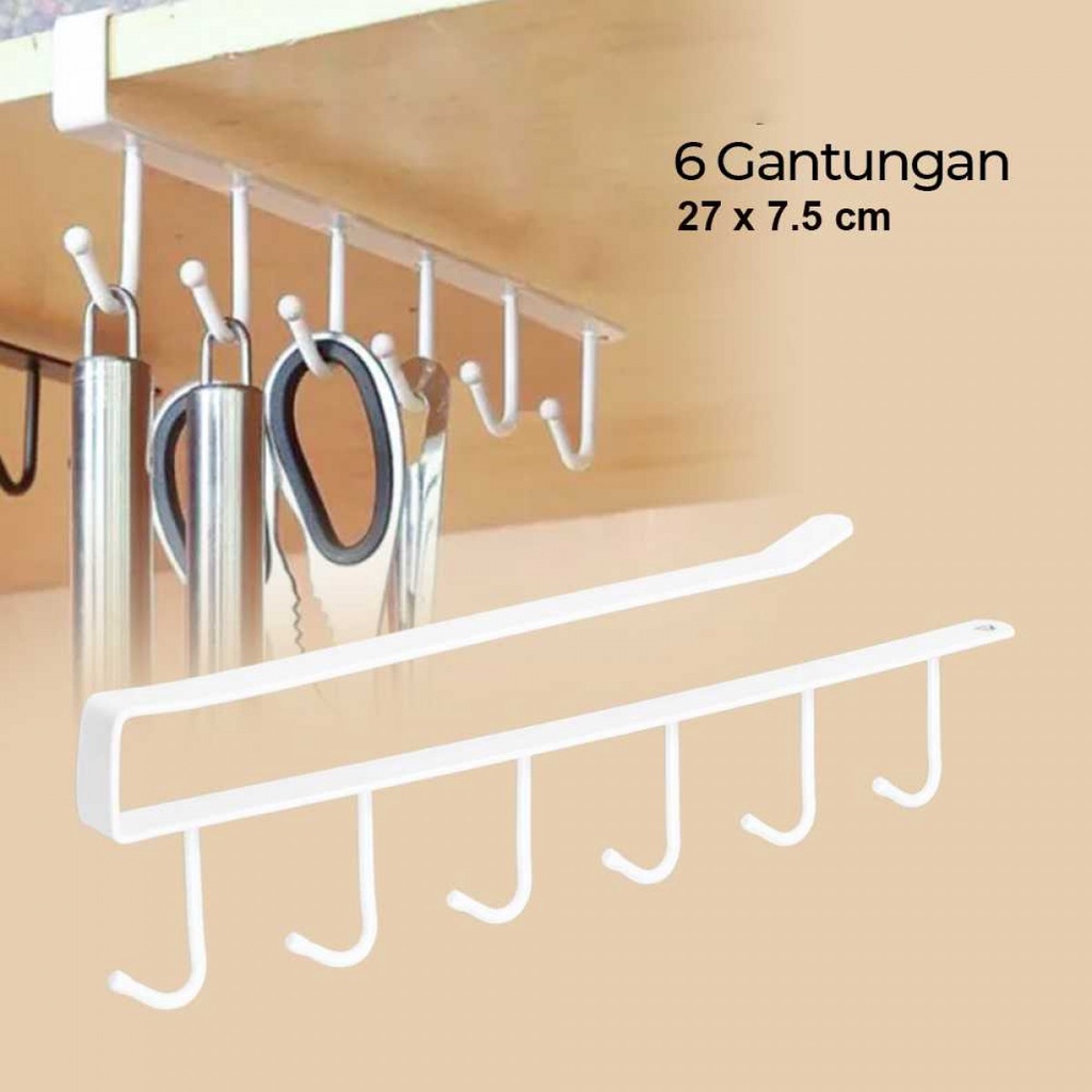 Jual Rak Gantung Peralatan Dapur 6 Hook - 2137 | Shopee Indonesia