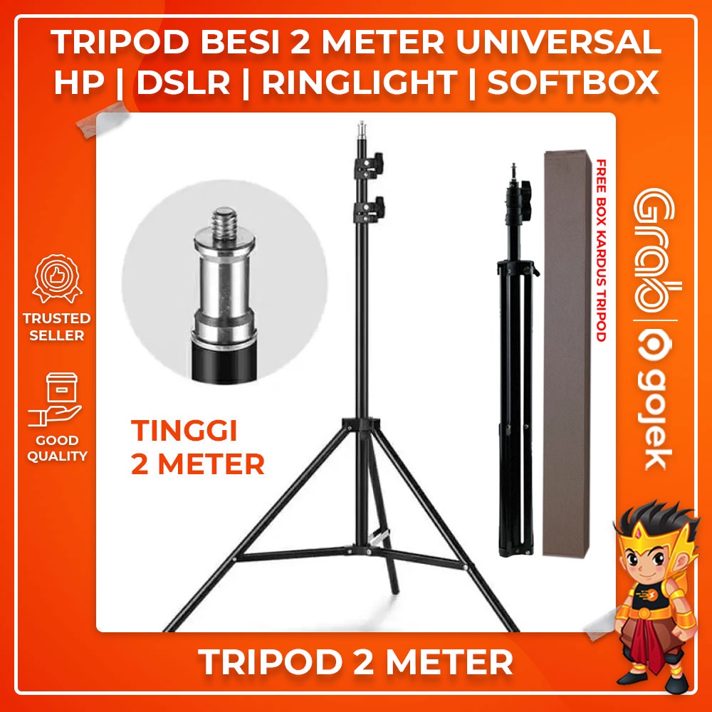 Jual Tripod 2 Meter / 2M Light Stand Ringlight Handphone / Studio ...
