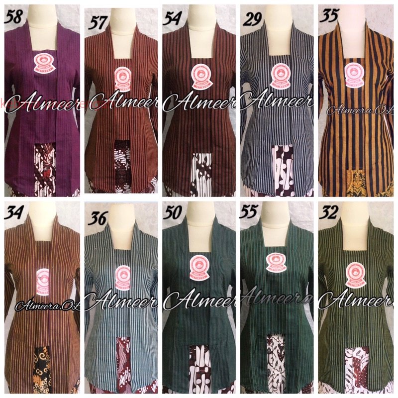 Jual Kebaya dan Sorjan Baju Adat Jawa Cewek - Surjan Cewek Kebaya Lurik Warna Merah Maroon Raja ...