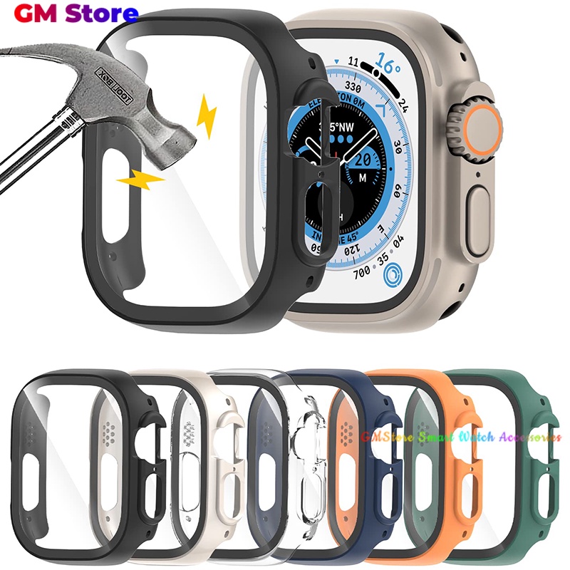 Jual Glass+Case Tempered For Apple Watch Ultra 2 Ultra Series 9 8 7 6 ...