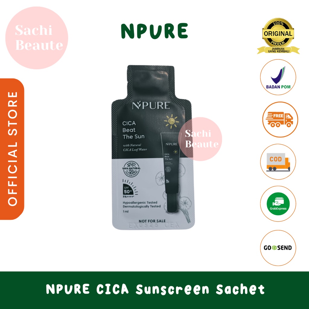 Jual NPURE Sunscreen Cica Beat The Sun / Sunscreen Hypoallergenic / SPF ...