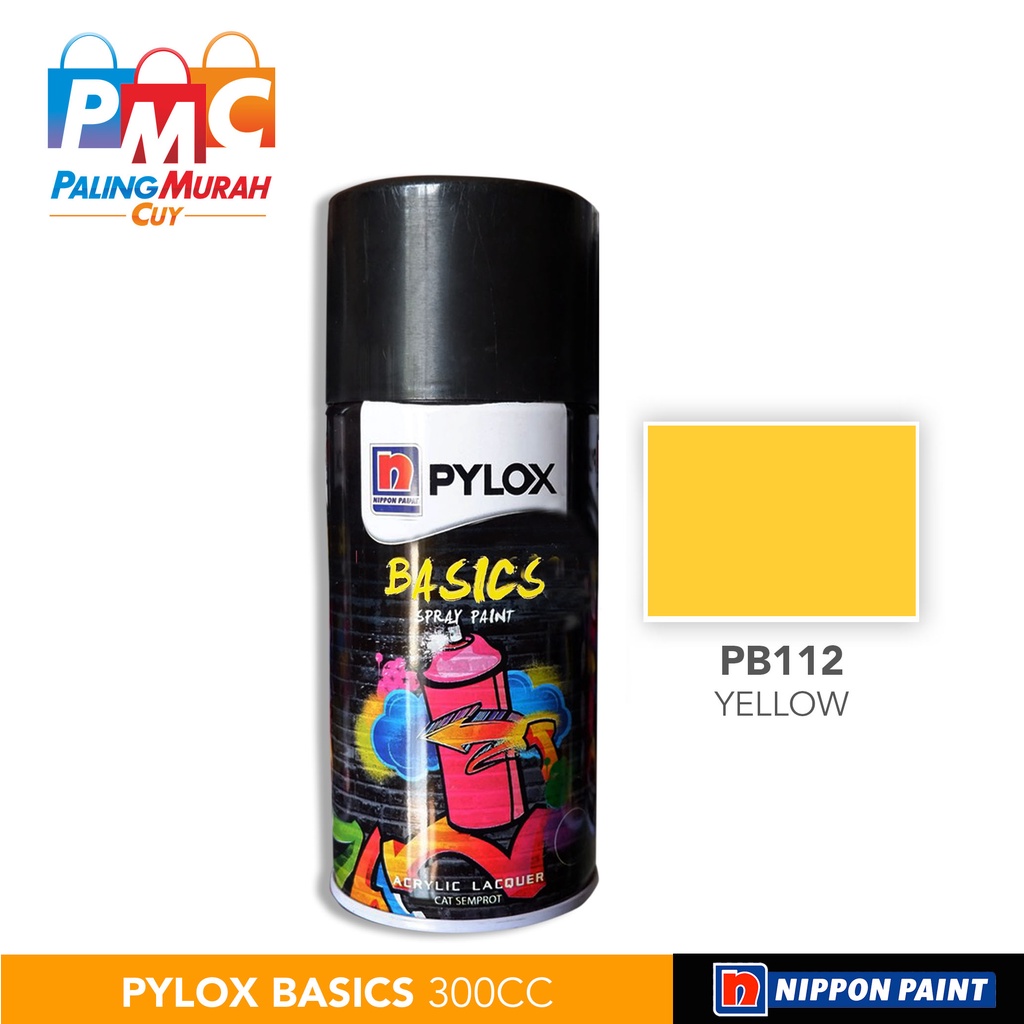 Jual Cat Semprot Nippon Paint PYLOX BASICS 300cc - PB112 Yellow | Shopee Indonesia