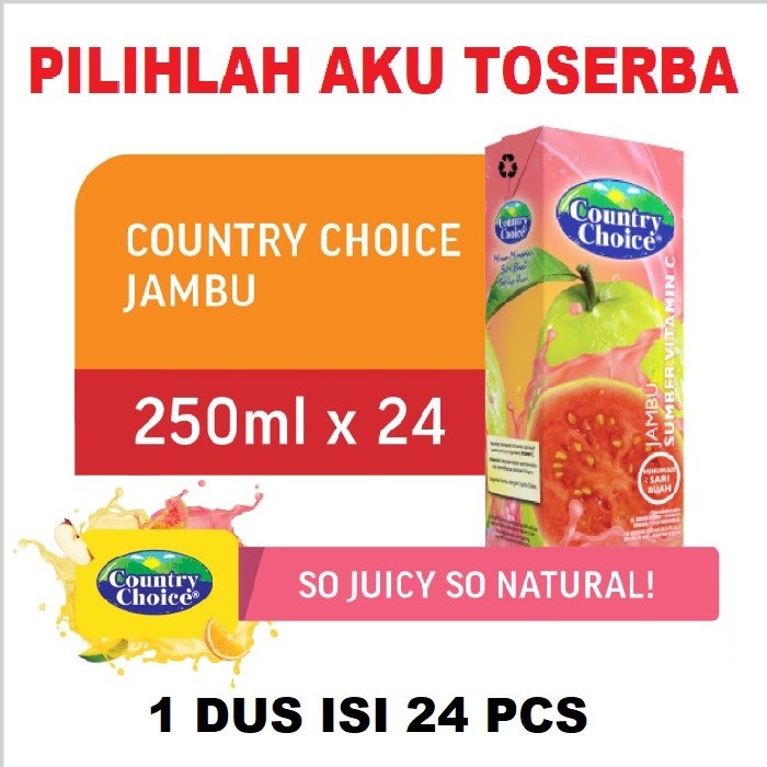 Jual Country Choice GUAVA Jus Jambu 250 ml - ( HARGA 1 DUS ISI 24 ...