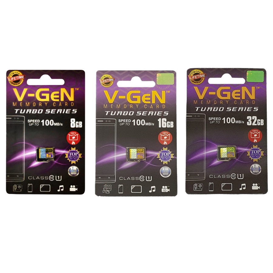 Jual Memory Card V-GEN 8GB 16GB 32GB Class 10 Turbo Series Kartu Micro ...
