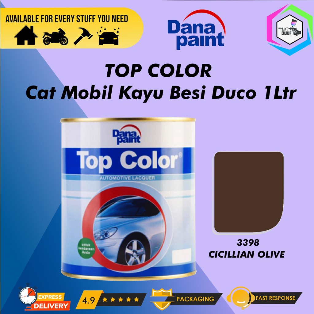 Jual TOP COLOR 3398 Cicilian Olive - Cat Mobil Kayu Besi Duco | Shopee ...